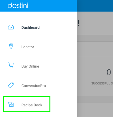 Accessing the Shoppable Recipes Dashboard – Destini