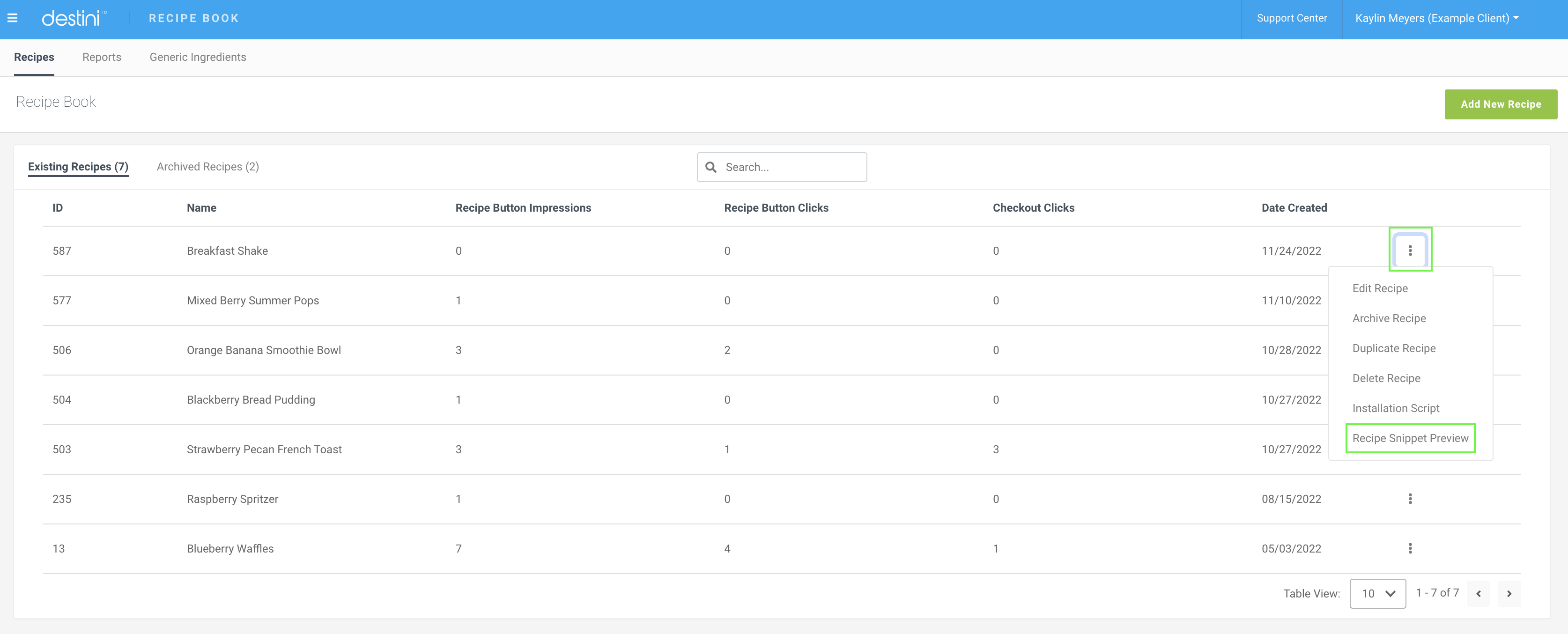 Creating a Shoppable Recipe Widget – Destini