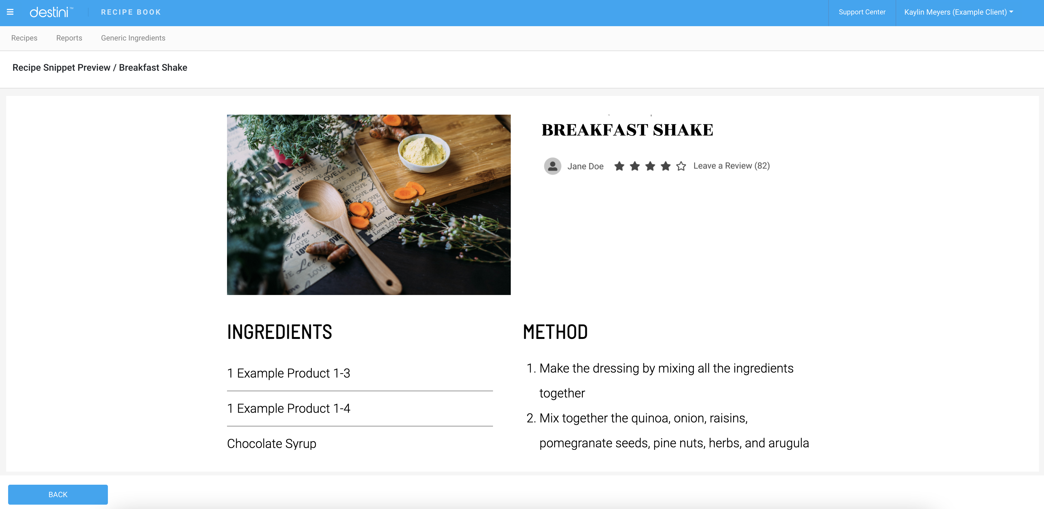Creating a Shoppable Recipe Widget – Destini